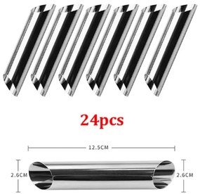 Kuchyňské nerezové kornoutky, trubičky na pečení - 6, 12 nebo 24 ks Barva: 24 ks válcové zkosení
