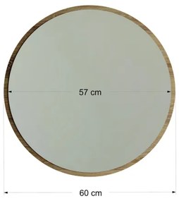 Nástěnné zrcadlo AYNA pr. 60 cm hnědá