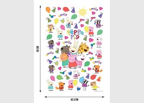 Dětská samolepka na zeď Prasátko Peppa Všichni Přátelé | 42.5 x 65 cm | DDKM1663