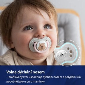 LOVI Dudlík silikonový dynamický CAPICHILL 0-6m 2ks holka