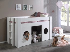 Dětská postel s domečkem refera 90 x 200 cm bílá MUZZA
