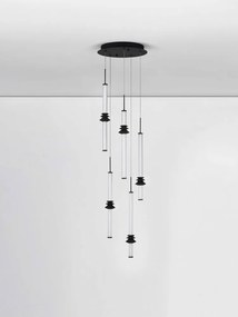 Matně černé keramické LED stmívatelné závěsné svítidlo se stínidlem z akrylového skla ø 35 cm Stalactite – Nova Luce