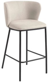 OnaDnes -20% Béžová látková barová židle Kave Home Ciselia 65 cm