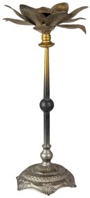 Vícebarevný kovový svícen s květem Fabienne -Ø 24*54 cm – 24x54 cm
