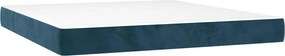 Box spring postel s matrací a LED tmavě modrá 160x200 cm samet 3134535