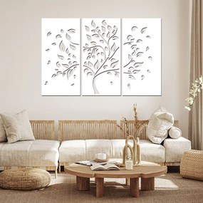 dřevo života 3 dílný dřevěný strom PODZIM Zvolte barvu dekoru: Bílá, Rozměry šxv (cm): 120x80