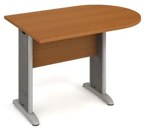 Stůl jednací oblouk 120 cm - Hobis Cross CP 1200 1 Dekor stolové desky: třešeň, Dekor lamino podnože: třešeň, Barva nohou: Stříbrná