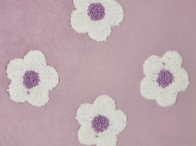 Sada 2 polštářů se vzory květin fialové  45x 45 cm ECHINACEA Beliani