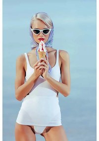 Cedule Sexy dívka na pláži se zmrzlinou 40 x 30cm