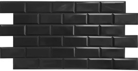 3D obkladový omyvatelný panel PVC Cihla Černá (966 x 484 mm)