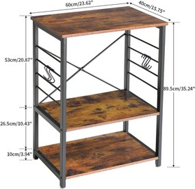 SONGMICS Kuchyňský regál industriální 60 x 90 cm