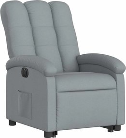 Elektrické zvedací polohovací křeslo světle šedé textil 3204116