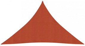 Stínící plachta trojúhelníková HDPE 3 x 3 x 3 m Dekorhome Cihlová