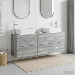 Sada koupelnových skříněk 3 ks Šedý Sonoma 53 x 34,5 x 63 cm 3405864