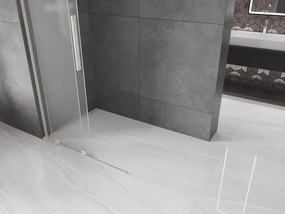 Mexen Velar L, posuvná sprchová zástěna Walk-in 110 x 200 cm, 8mm sklo námraza, broušená ocel, 871-110-003-33-97