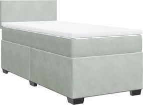 Box spring postel s matrací světle šedá 90x200 cm samet 3288504