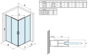 Gelco SIGMA SIMPLY BLACK sprchové dveře posuvné pro rohový vstup 1000 mm, čiré sklo - GS2110B