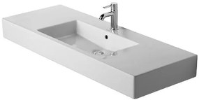 Duravit Vero - Umyvadlo 125x49 cm, s 1 otvorem pro baterii, s WonderGliss, alpská bílá 03291200001