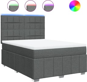 Box spring postel s matrací tmavě šedý 140 x 190 cm textil 3293964