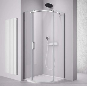 Polysan Thron - Sprchový kout Round čtvrtkruhový 90x90 cm, pravá, Antidrop, čiré sklo/chrom TL2690R-5005
