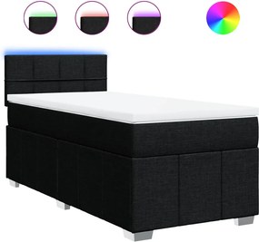 Box spring postel s matrací černá 80 x 200 cm textil 3289197