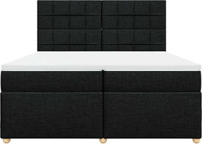 Box spring postel s matrací černá 200x200 cm textil 3293689