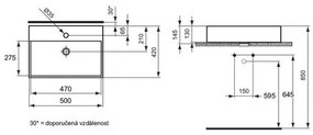 Ideal Standard Strada Umyvadlo na desku 50 cm K081601