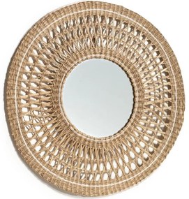 DNYMARIANNE -25% Nástěnné zrcadlo Kave Home Verenade s rámem z přírodních vláken 60 cm