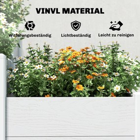 Vyvýšený záhon 3-stupňový stohovatelný zahradní záhon s otevřenou základnou, modulární bylinkový záhon DIY montážní plast