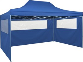 Nůžkový pavilon 3x4,5m se stěnami modrý
