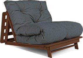 Marior Home Rozkládací futonové křeslo / pohovka Layti - 90 cm / Grafitová / Ořech olejovaný