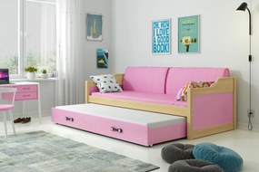BMS Group Dětská postel s výsuvnou přistýlkou DAVID borovice Velikost postele: 200x90 cm, Barva výplní: Grafit