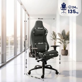 Kancelářská židle Keren pravá kůže – šedá