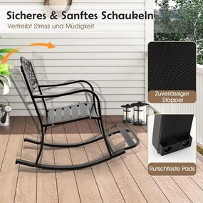 Costway Houpací křeslo z litého hliníku s podnožkou houpací křeslo relaxační