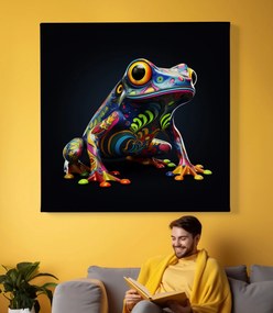 Obraz na plátně - Barevná psychedelická rosnička FeelHappy.cz Velikost obrazu: 120 x 120 cm