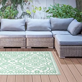 Esschert Design Venkovní koberec 182 x 122 cm dlaždice zeleno-bílý - Default Title