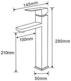 Mexen EMMA - Vysoká umyvadlová baterie, Černá, 71910-70