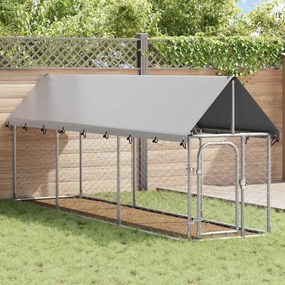Venkovní psí kotec se střechou 400 x 100 x 150 cm 171497