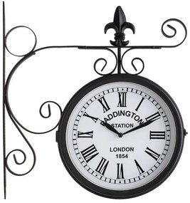 Paddington, nástěnné hodiny, staniční hodiny, zahradní hodiny, 41 x 45 x 11 cm, vintage