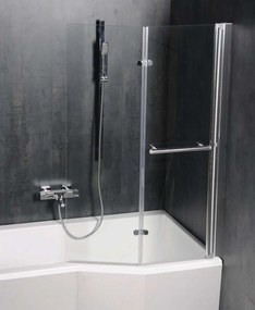Polysan Odessa - Vanová zástěna pneumatická 97 cm, leštěný hliník/čiré sklo 37127