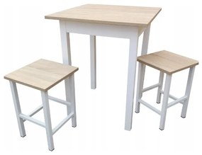 Dede Set - kuchyňský stůl 60 x 60 cm + 2x židle MINI  -  dub sonoma / bílá