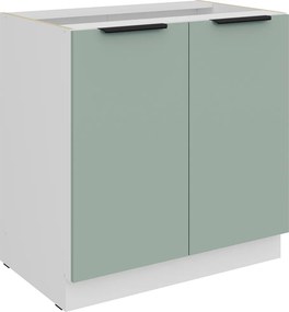 ARIA sb | dolní skříňka 80 D 2F policová | 80 cm | ANTI FINGERPRINT povrch | bílá/aquamarine