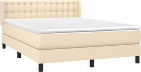 Box spring postel s matrací krémová 140x200 cm textil 3130038