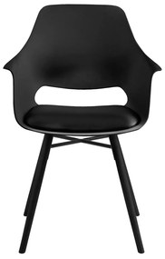 Kubełkowe krzesło do jadalni Czarne ILUMES