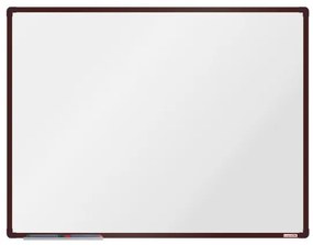 Bílá magnetická popisovací tabule boardOK, 1200 x 900 mm, hnědý rám