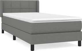 Box spring postel s matrací tmavě šedá 90x200 cm textil 3129682