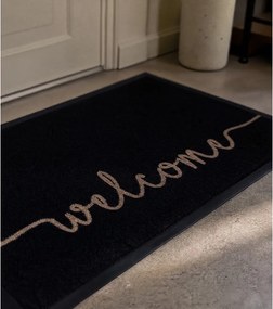 Černá rohožka Hanse Home Cozy Welcome, 45 x 75 cm