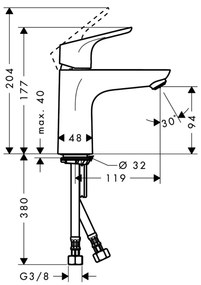 Hansgrohe Focus - umyvadlová baterie stojánková bez odtokové garnitury, chrom 31517000