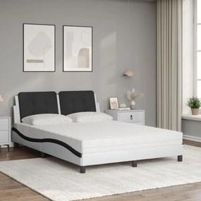 Rám postele bez matrace Zadar bílá a černá 140 x 190 cm umělá kůže 3208865