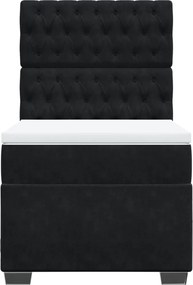 Box spring postel s matrací černá 90x200 cm samet 3290818